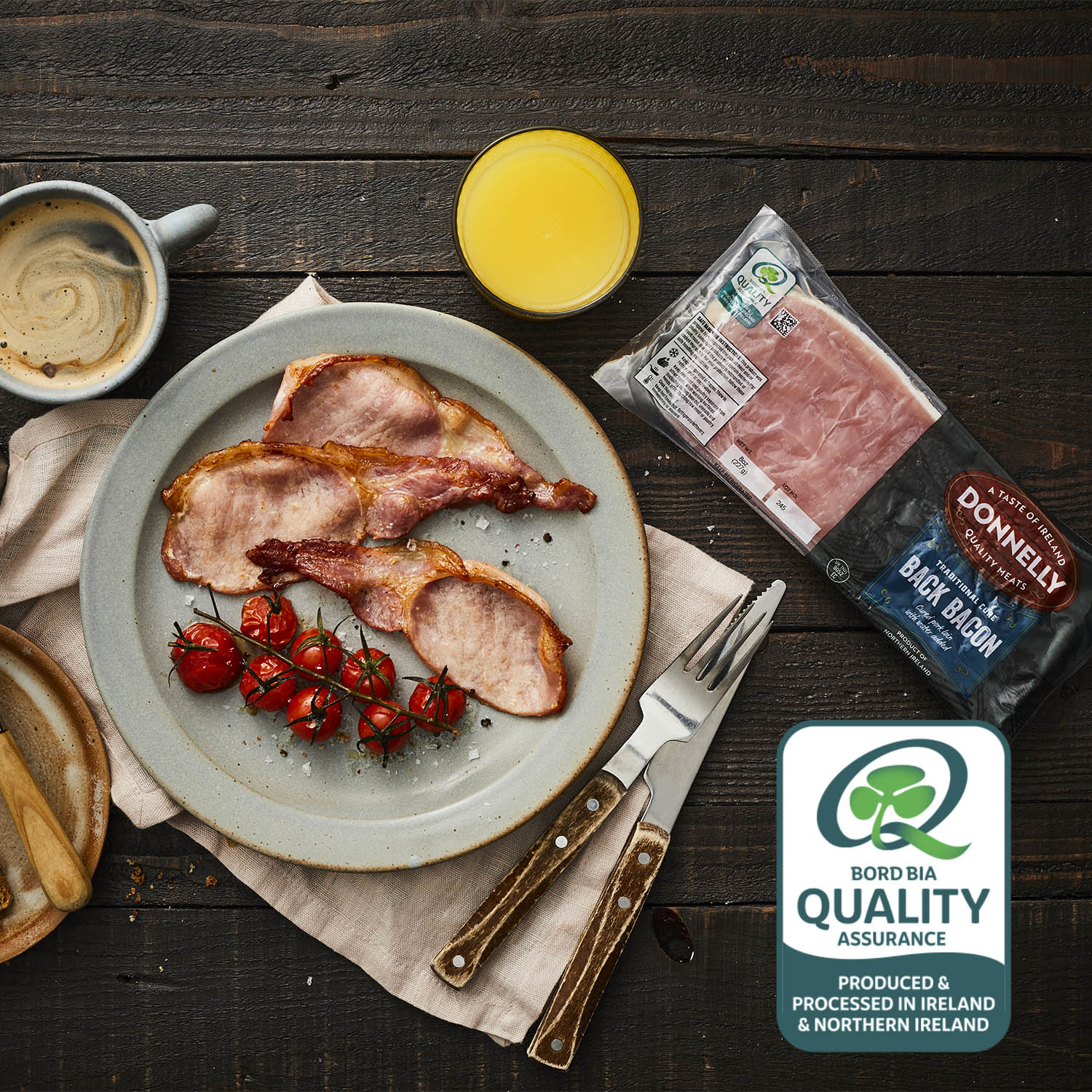 Food Ireland: Donnelly Irish Back Bacon 454g (16oz) 4 Pack