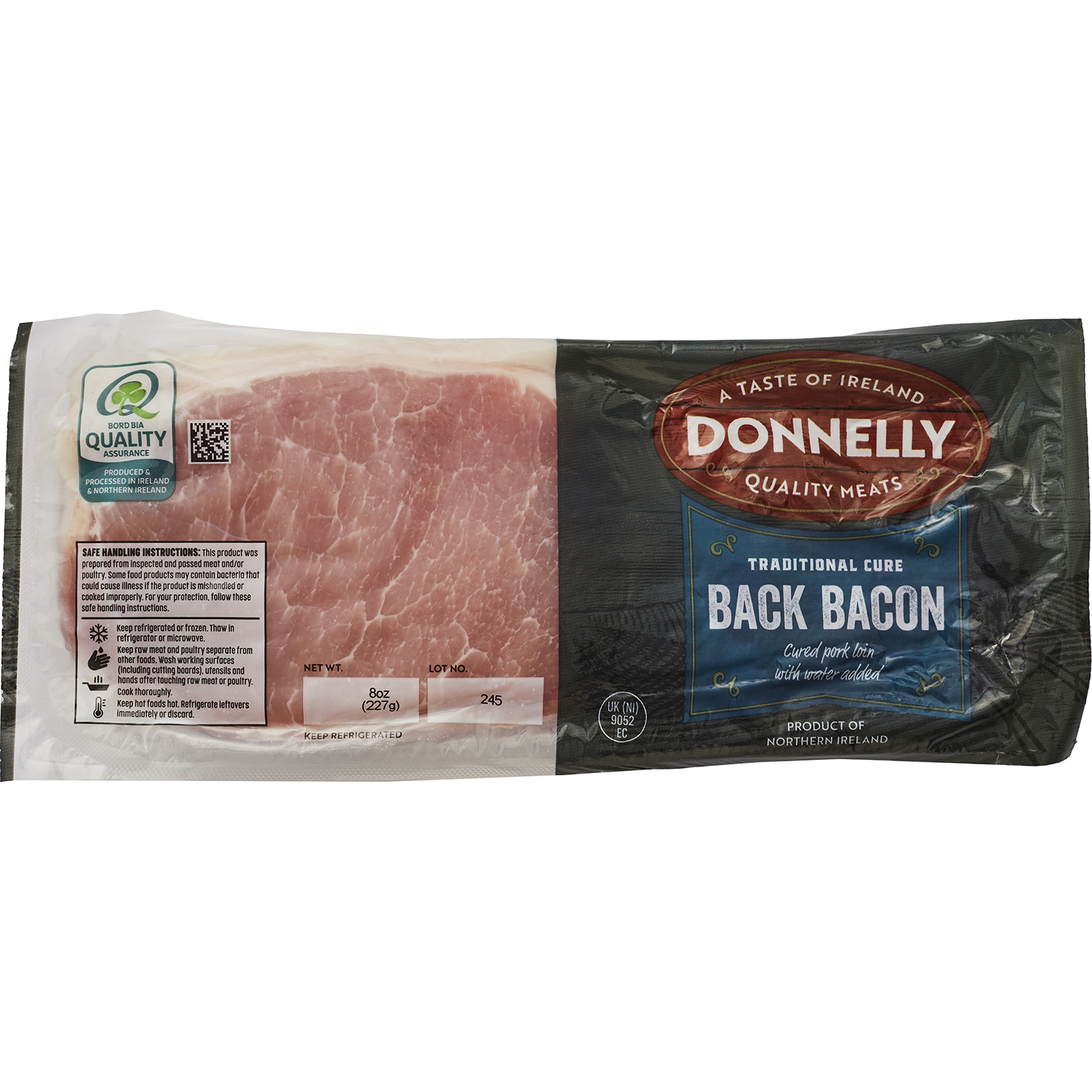 Food Ireland: Donnelly Irish Back Bacon 227g (8oz) 8 Pack