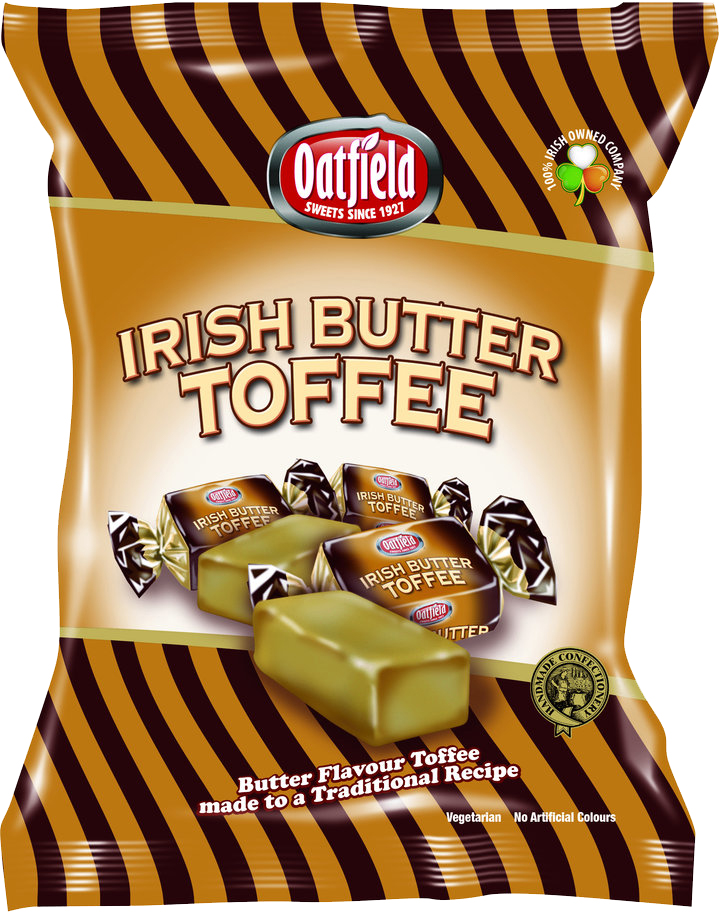 Food Ireland: Oatfield Irish Butter Toffee Bags 150g (5.3oz) 3 Pack