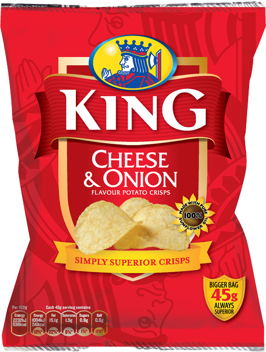 Food Ireland: King Cheese & Onion 35g (1.2oz) 5 Pack