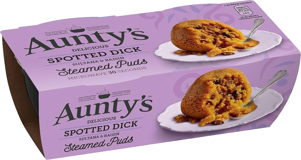 Food Ireland: Aunty's Spotted Dick Pudding 2 pack 190g (6.7oz)
