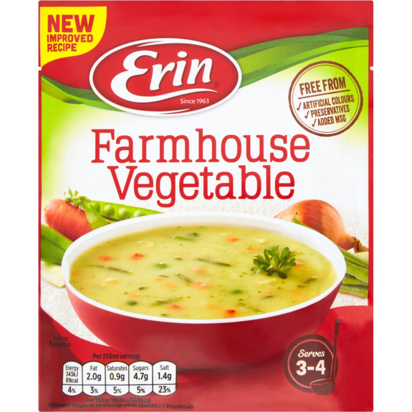 Food Ireland: Erin Farmhouse Vegetable 75g (2.6oz) 5 Pack