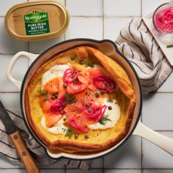 DUTCH BABY WITH SMOKED SALMON, DILL AND CAPERS